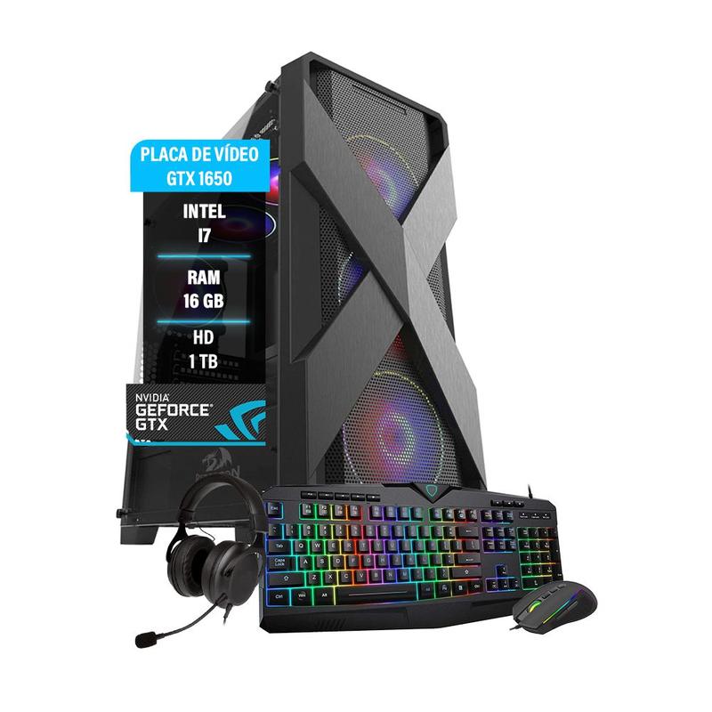 Pc Gamer Bravus Core i7 GTX 1650 16gb Hd 1tb SSD 120gb Wi-fi - AMORIM ...