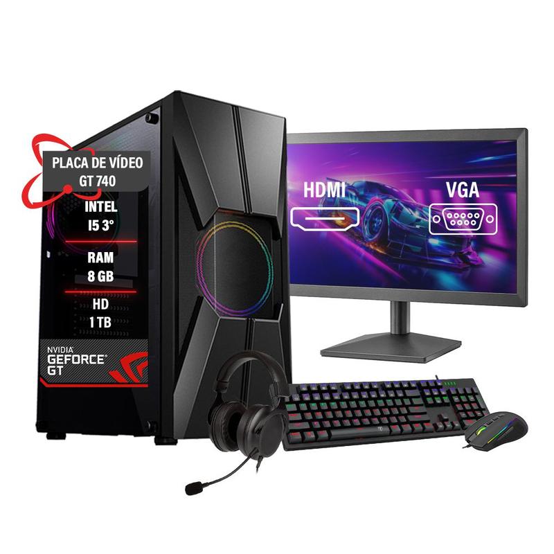 Pc Gamer Completo Intel I5 3 GT 740 Memória 8GB Hd 1TB - Tech Fusion ...