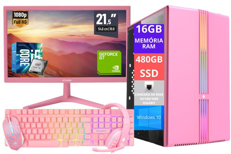 PC Gamer Completo Rosa Intel Core I5 16 GB 480 GB GT 730 4GB + monitor ...