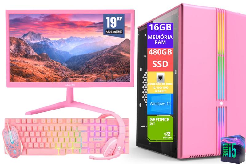PC Gamer Rosa Intel Core I5 16 GB 480 GB GT 730 4GB - Option Soluções ...