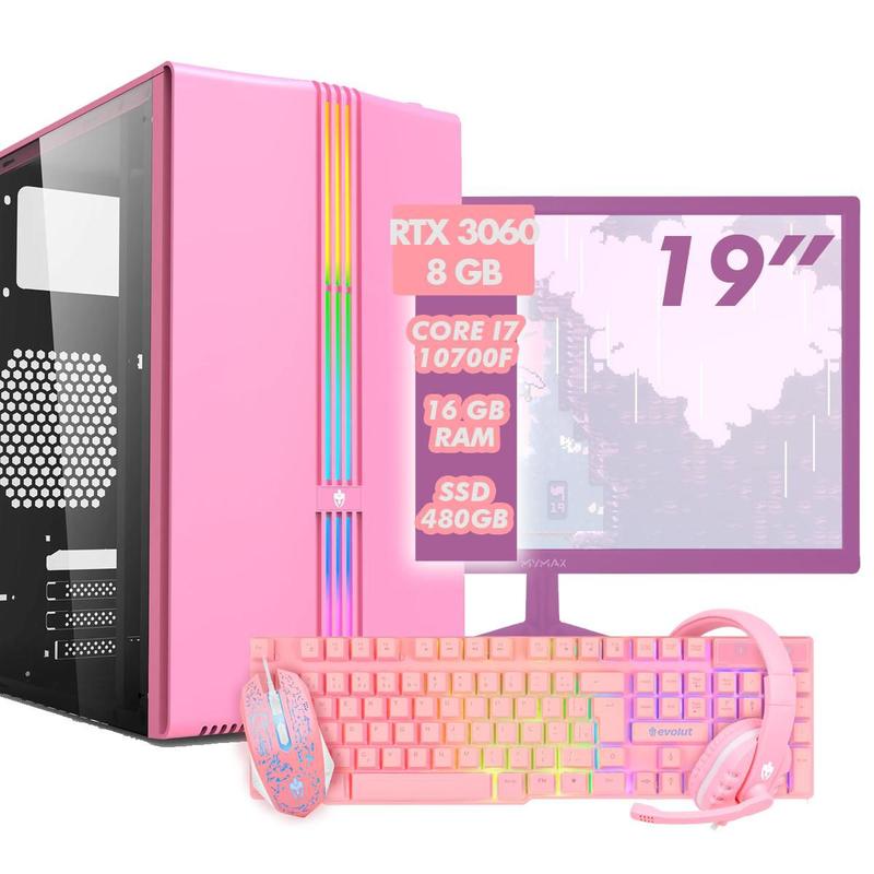 PC Gamer Rosa Intel Core I7 10700F 16 GB 480 GB RTX 3060 8GB - Option ...