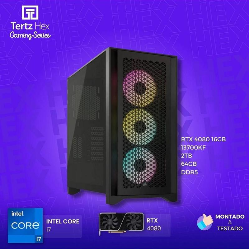 PC Gamer TERTZ Hex, RTX 4080 16GB, 13700KF, 2TB, 64GB DDR5, Water ...