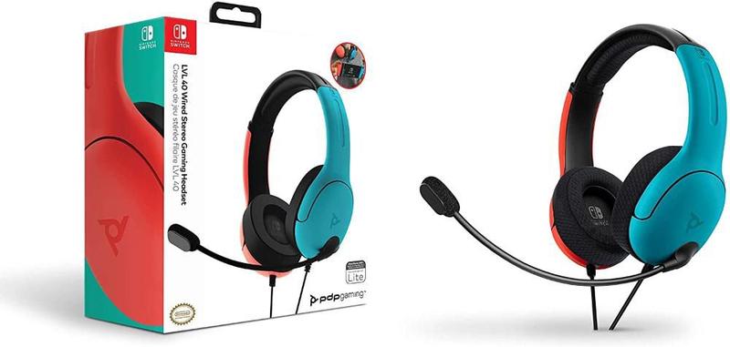 PDP LVL40 Wired Stereo Gaming Headset (Azul e Vermelho) - Switch ...