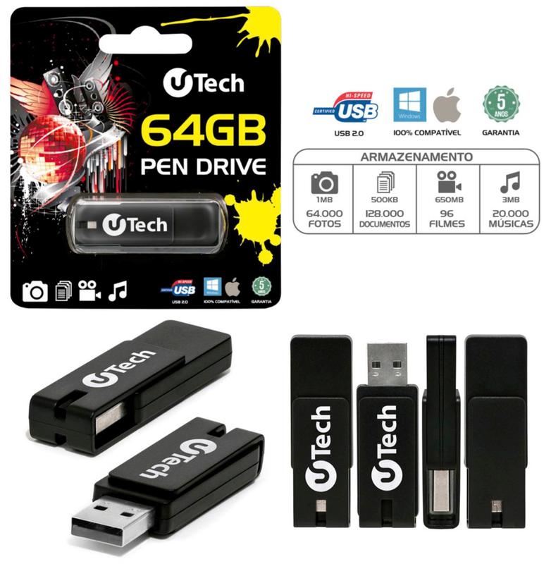 Pen drive 64 gb mfp64gb utech - U-Tech - Pen Drive - Magazine Luiza