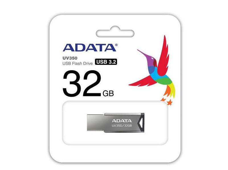 Pen Drive ADATA UV350, 32GB, USB 3.2, Metal - AUV350-32G-RBK - Pen ...