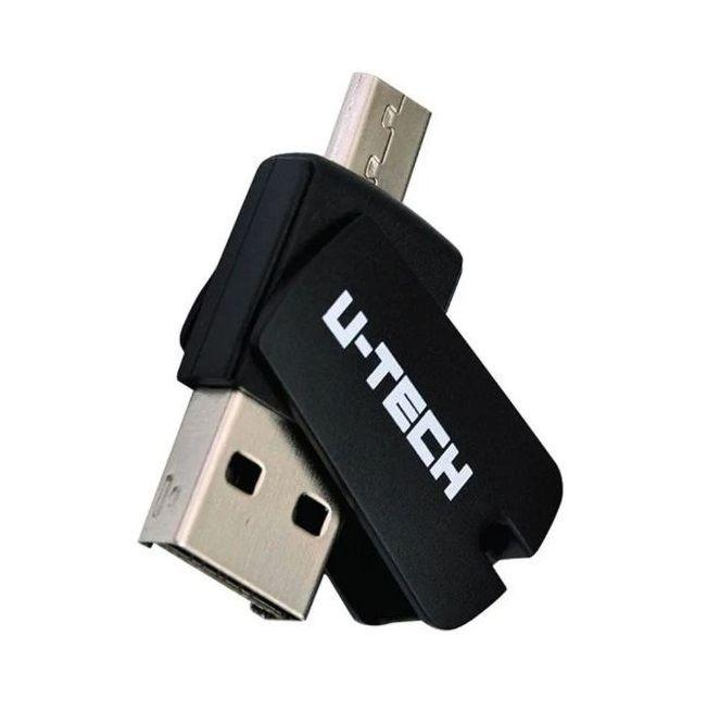 Pen Drive OTG uTech 16GB 3 Em 1 USB 2.0 Adaptador Micro Sd E Micro Usb ...