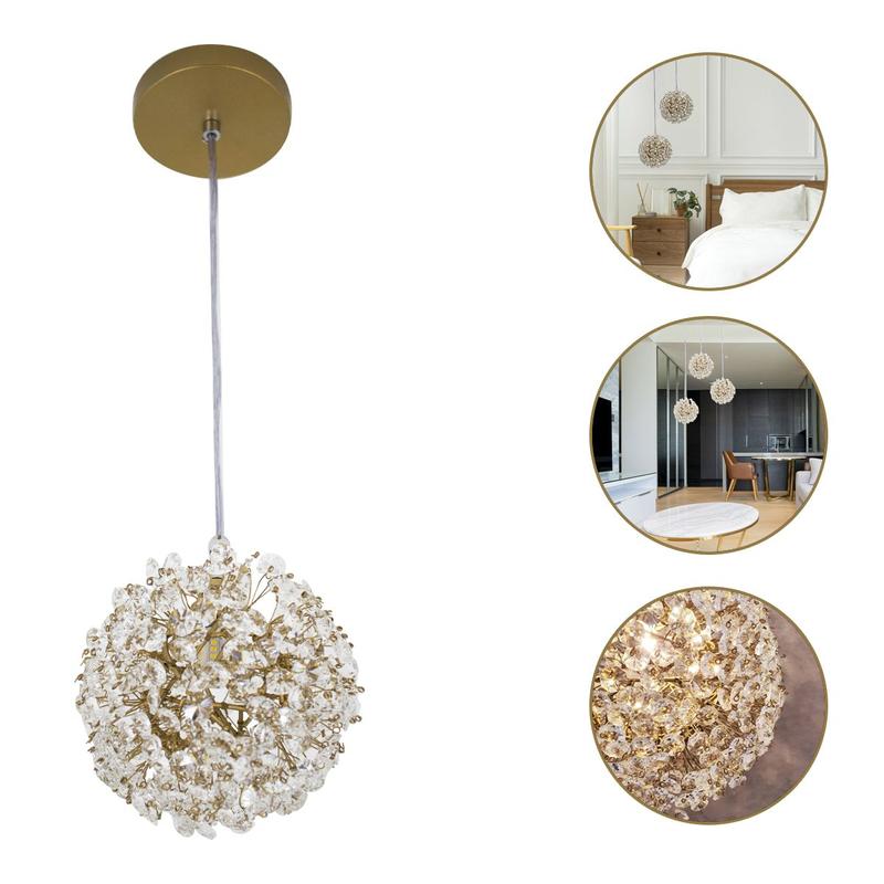 Pendente 10 metal e castanha de cristal transp 14mm - Lampluz - Lustre ...