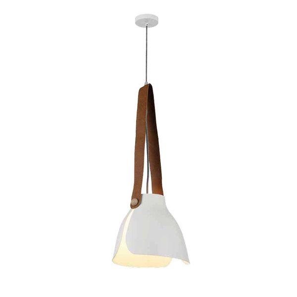 Pendente Lugo Branco Aluminio Couro 30476 Mantra - Lustre - Magazine Luiza