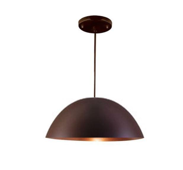 Pendente Meia Lua em Alumínio Café e Dourado - Pagotti - Lustre ...