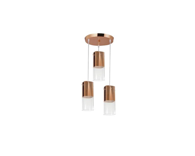 Pendente Mirage Meio Cobre 3 Lâmpadas - LLUM Bronzearte - Lustre - Magazine Luiza
