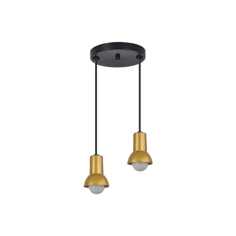Pendente Spot Stella 2 Lampadas Preto com Dourado - SET Iluminação ...