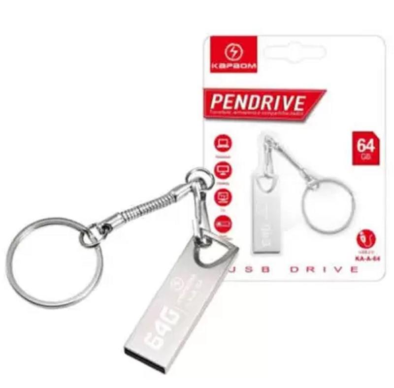Pendrive Original Kapbom Usb 2.0 64gb Arquivos Protegidos com Chaveiro ...