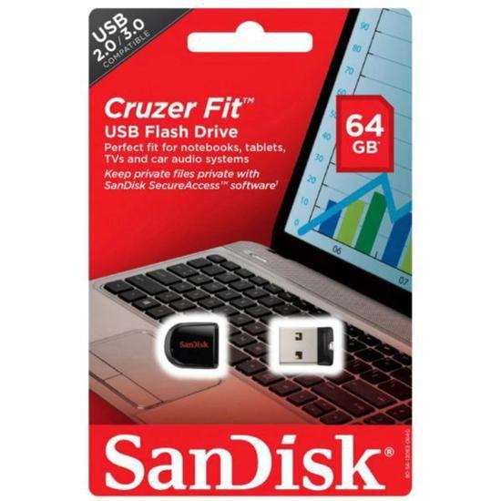 Pendrive Sandisk Z33 Cruzer Fit 64GB - Pen Drive - Magazine Luiza