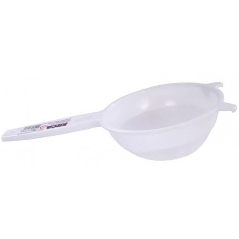 Peneira coador de plástico com cabo branco individual - grande, média ...