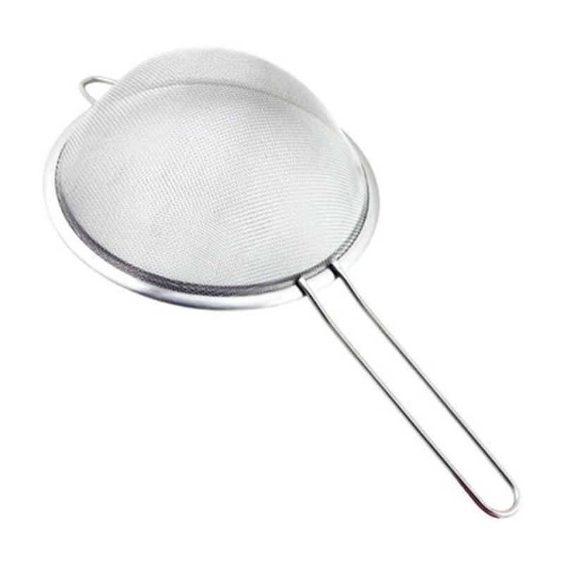 Peneira De Cozinha 18 Cm Em Aço Inox Malha Fina Com Cabo Longo E ...