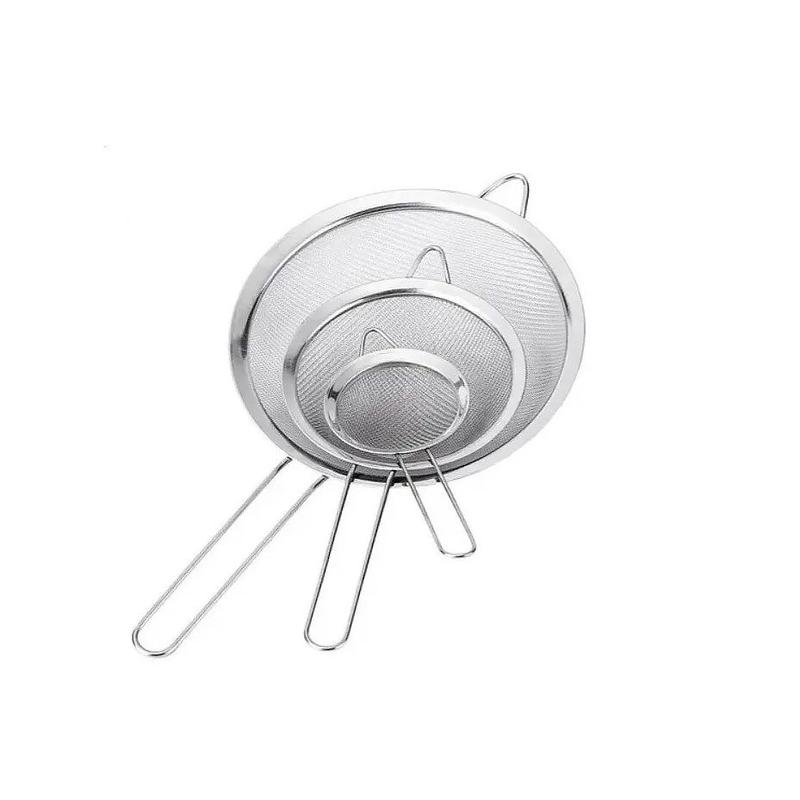 Peneira Inox Cabo Aço Cozinha Confeitaria Kit 3un - MARCAMIX - Peneira ...