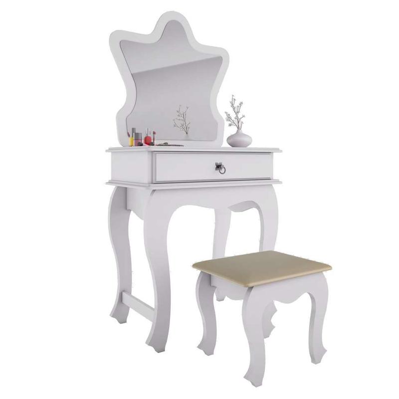 Penteadeira com Banco Baby 1 GV Branco - JB Bechara - Penteadeira ...