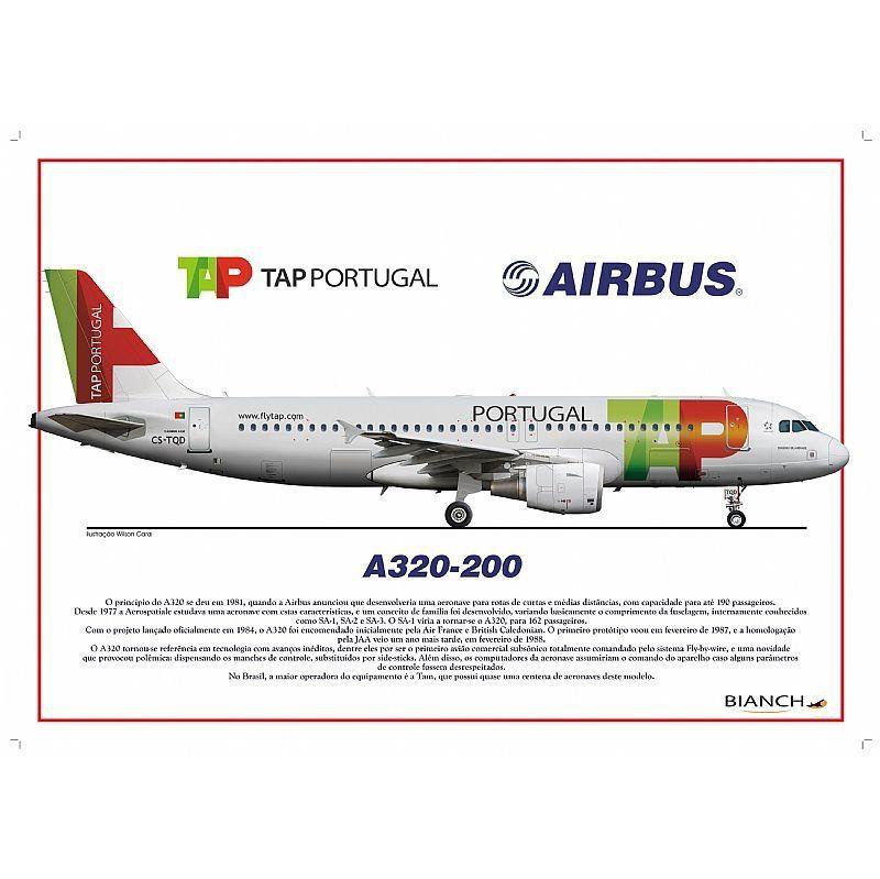 Perfil - Poster Airbus A320-200 TAP Portugal - Bianch - Pôster ...
