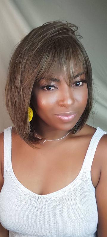 Peruca Wig lisa curta lisa com franja - Nanda Lace Wig - Peruca e Lace ...