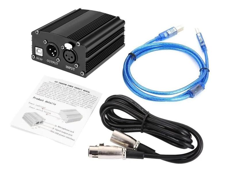 Phantom Power Usb 5v Fonte 48v Cabo Xlr P/ Microfone - Waver - Caixas ...