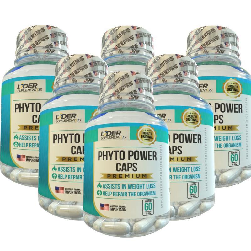 Phyto Power caps - 60 cápsulas 500mg - kit com 6 potes - lider vendas ...