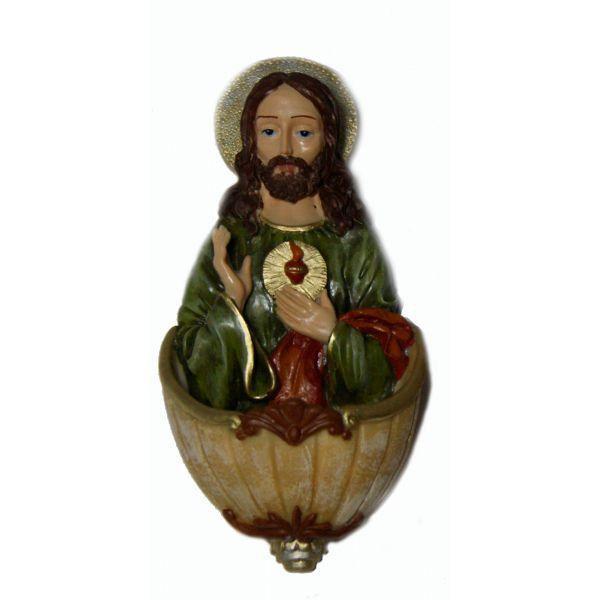 Pia de Água Benta Sagrado Coração de Jesus - 15 cm - Lojinha Uai ...