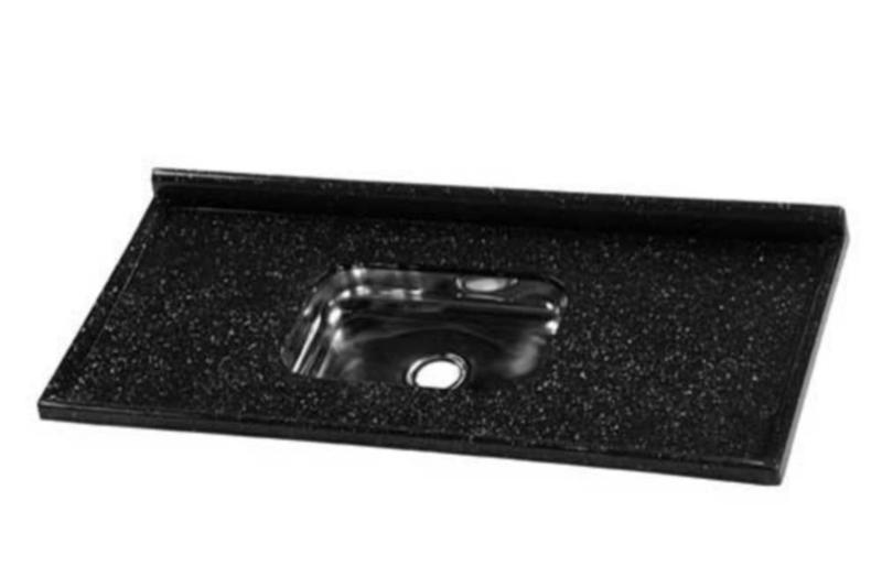 Pia Sintética com Cuba Inox, Preto, 120x55cm A. J. Rorato - Pia de ...