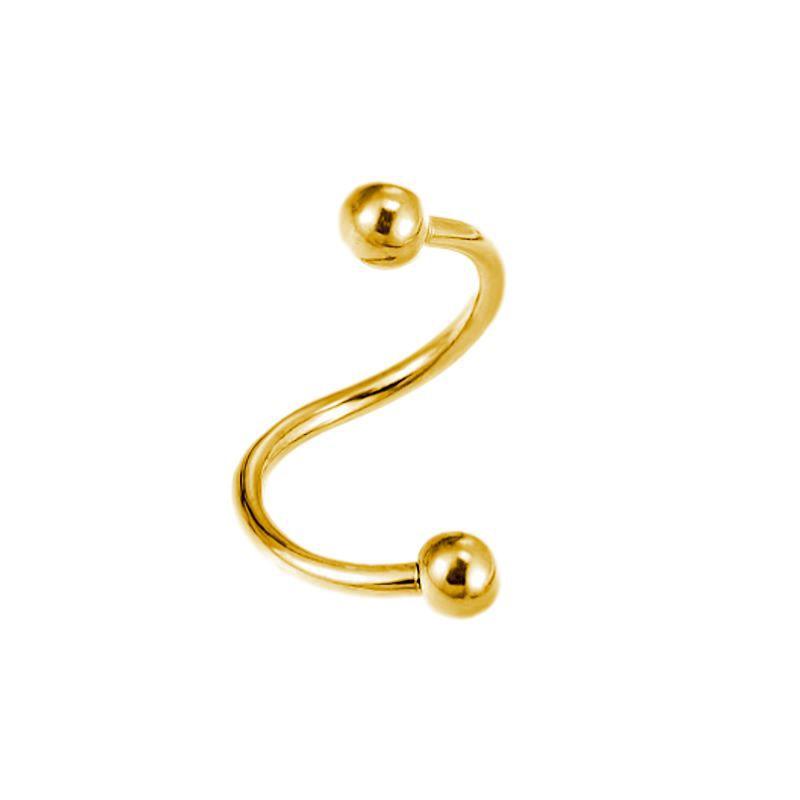 Piercing Twister Dourado PVD Aço Cirúrgico - M2 Piercing - Piercing ...