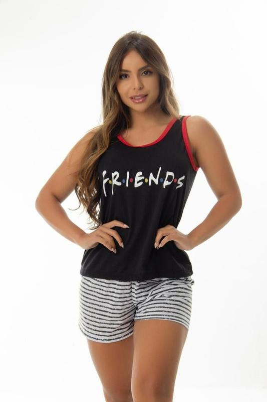 Pijama Feminino Adulto Regata Malha Estampado Verão Baby Doll - Free ...