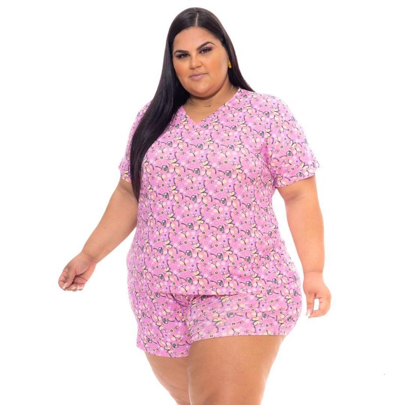Pijama Feminino Plus Size Verão - Eguh Vest - Pijama Plus Size Feminino ...