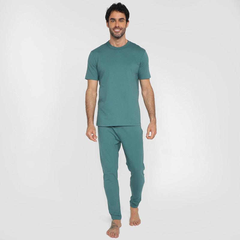 Pijama Longo Hering Básico Masculino - Pijama Masculino - Magazine Luiza