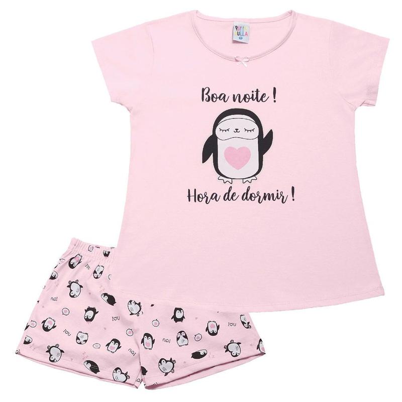 Pijama Rosa bebê - Primeiros Passos Menina Meia Malha 42600-11 - Pulla ...