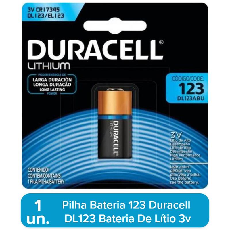 Pilha 123 Bateria 123 Duracell normal comum Cilíndrica bateria De 3v ...