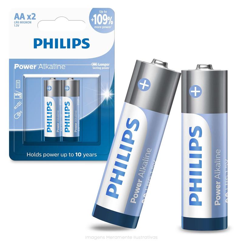 Pilha AA Alcalina LR06 1.5V Blister 2 Unidades - Philips Power Alta ...