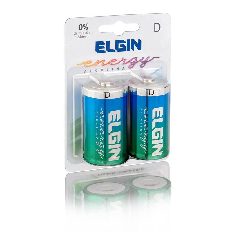 Pilha Alcalina Grande D - Elgin Energy 2 UN Elgin - Pilhas - Magazine Luiza