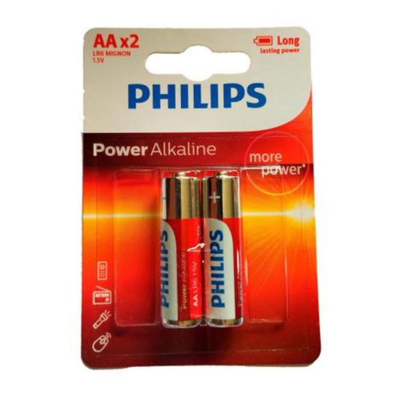 Pilha Alcalina Philips AA Cartela C/ 2 Unidades P/ Controles - Pilhas ...