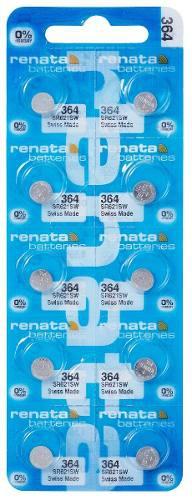 Pilha Bateria 364, Relógio 1.55v Renata Sr621s Original 10 Unid ...