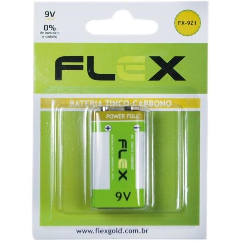 Pilha bateria 9v recarregavel 9v zinco carbono flex bl.c/01 - Pilhas ...