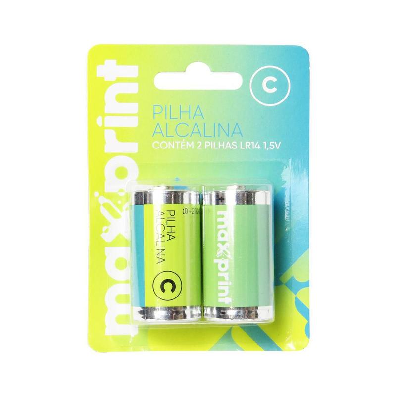 Pilha C Médio 1,5V Alcalina (Blister Com 2) Maxprint - Pilhas ...