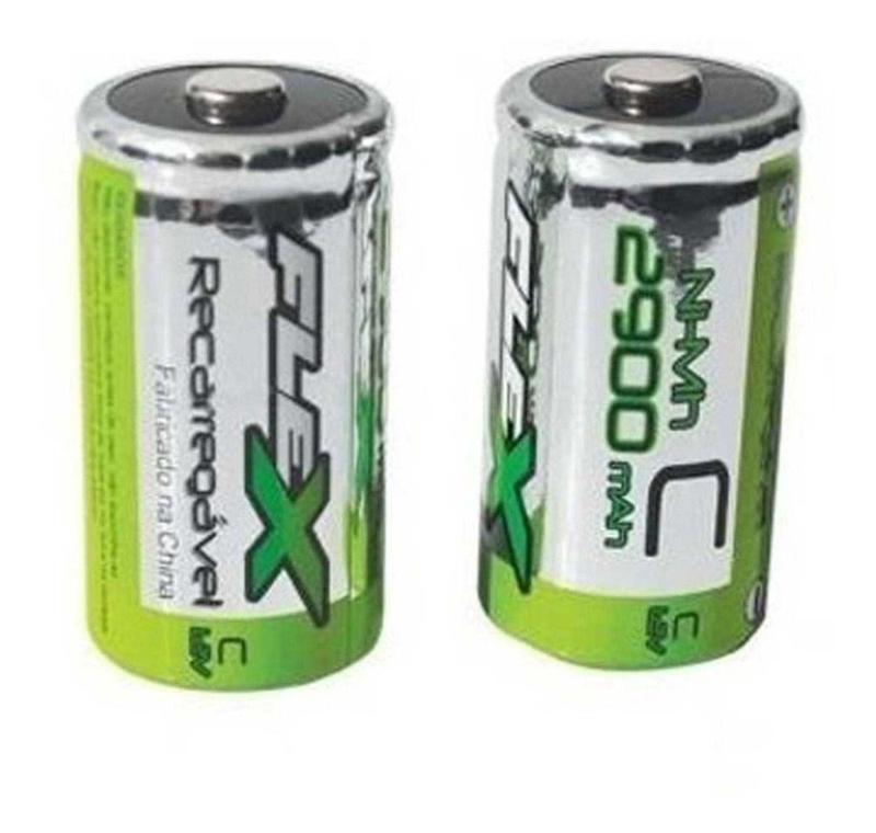 Pilha Recarregável Tipo C Média 2900 Mah Original - FLEX GOLD - Pilhas ...