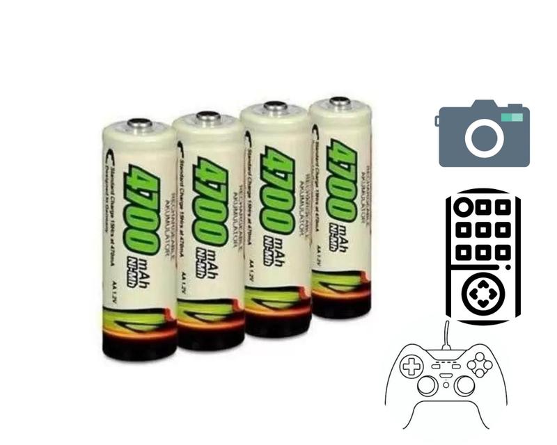 Pilhas Recarregáveis Pilha Aa 4 Unidades 4700 Mah Cilindrica - Songpus ...