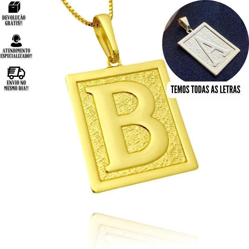 Pingente De Letra Ouro (entre E Escolha A Sua Letra) Banhado 24k ...