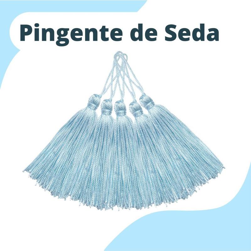 Pingente De Seda Tassel - Franja - Azul Bebê - Com 20 Unidades - Nybc ...