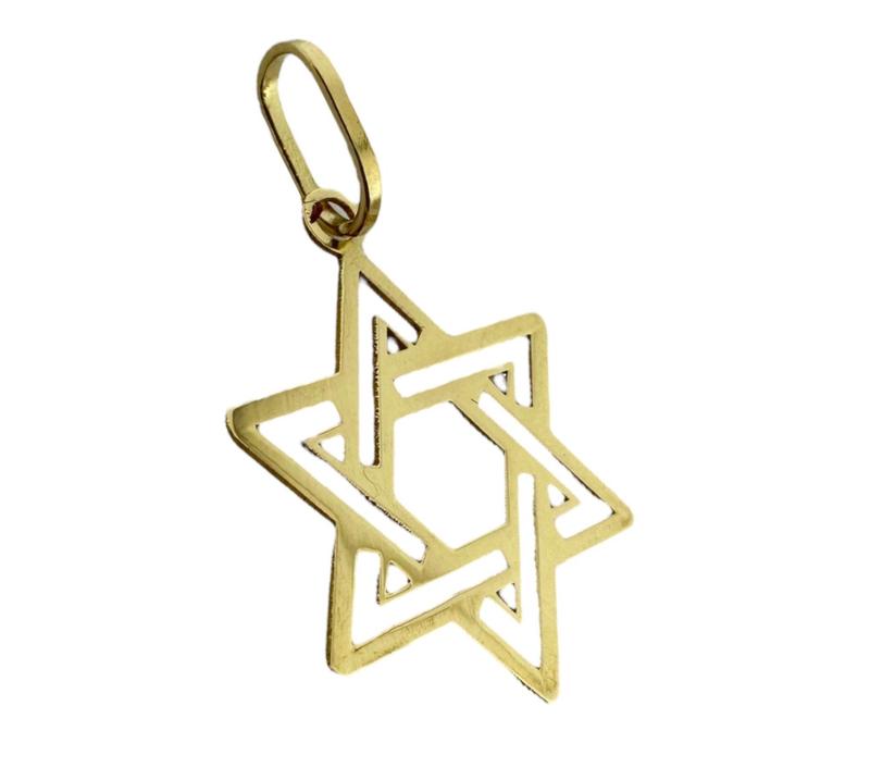 Pingente Estrela De Davi Ouro 18k 750 - Chleo's Jewels - Pingente ...