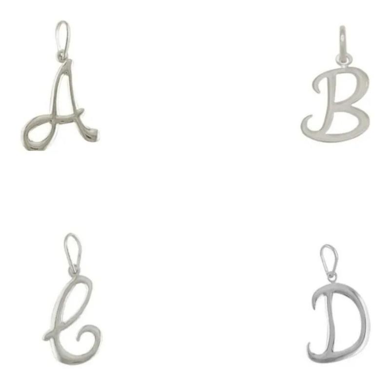 Pingente Letra Prata Legitima 925 Grande - Lojas La&Ny - Pingente ...