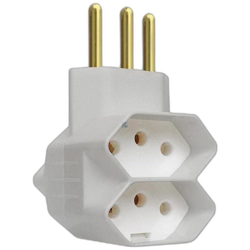 Pino 3 Saidas 2 Polos+terra Exatronic Branco Sp2033bc - Kit C/12 - Tomadas - Magazine Luiza