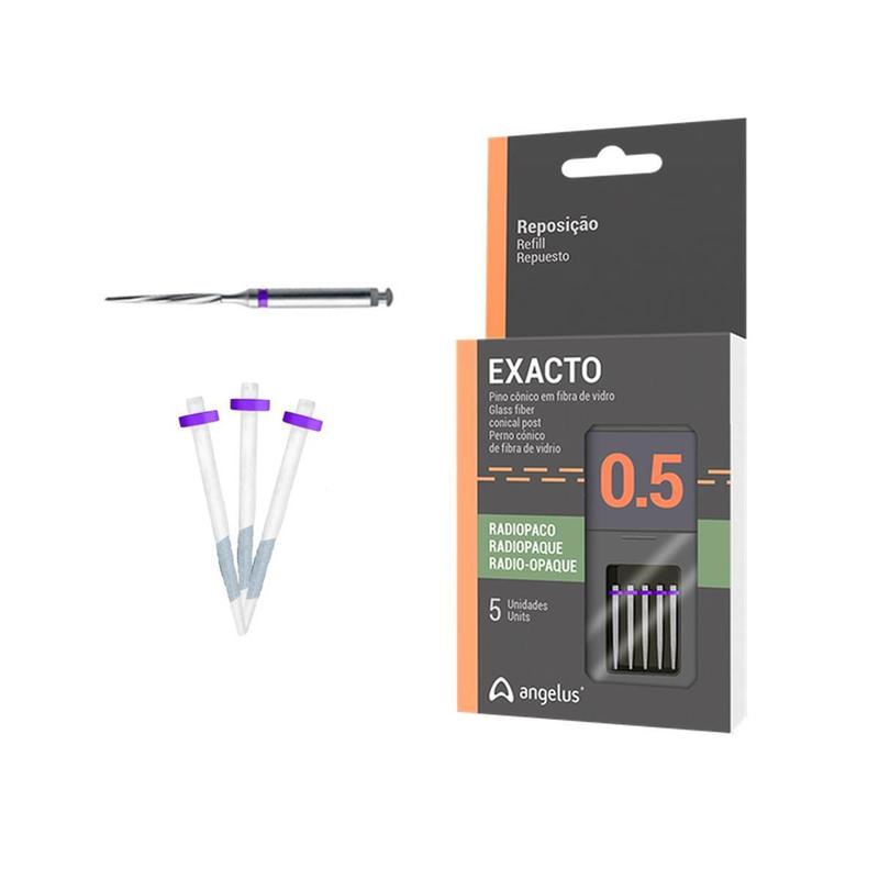 Pino Fibra De Vidro Exacto 0.5 Trial Kit Com Broca Angelus ...