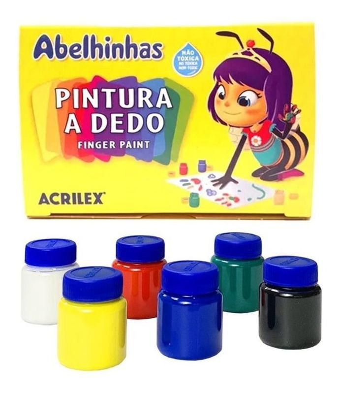 Pintura a Dedo 6 Cores 15ml Acrilex - Tintas para Artesanato - Magazine ...