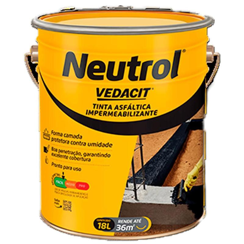 Pintura Asfáltica Neutrol (Lata 18 Litros) - Vedacit - Tinta Asfáltica ...