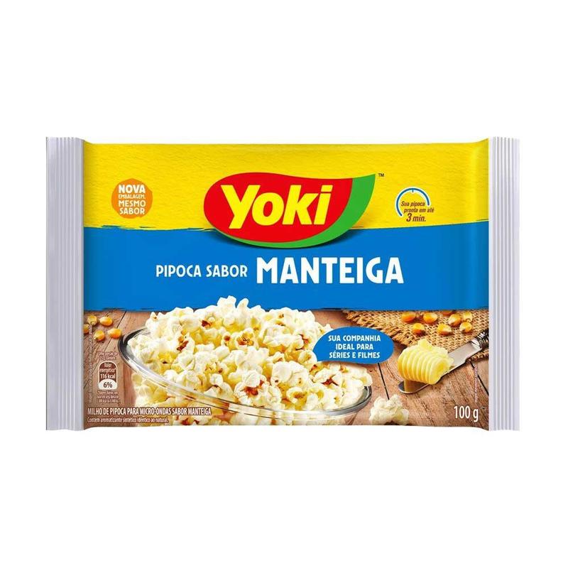 Pipoca de Microondas Manteiga Natural Milho Yoki 100g - Pipoca de Micro ...